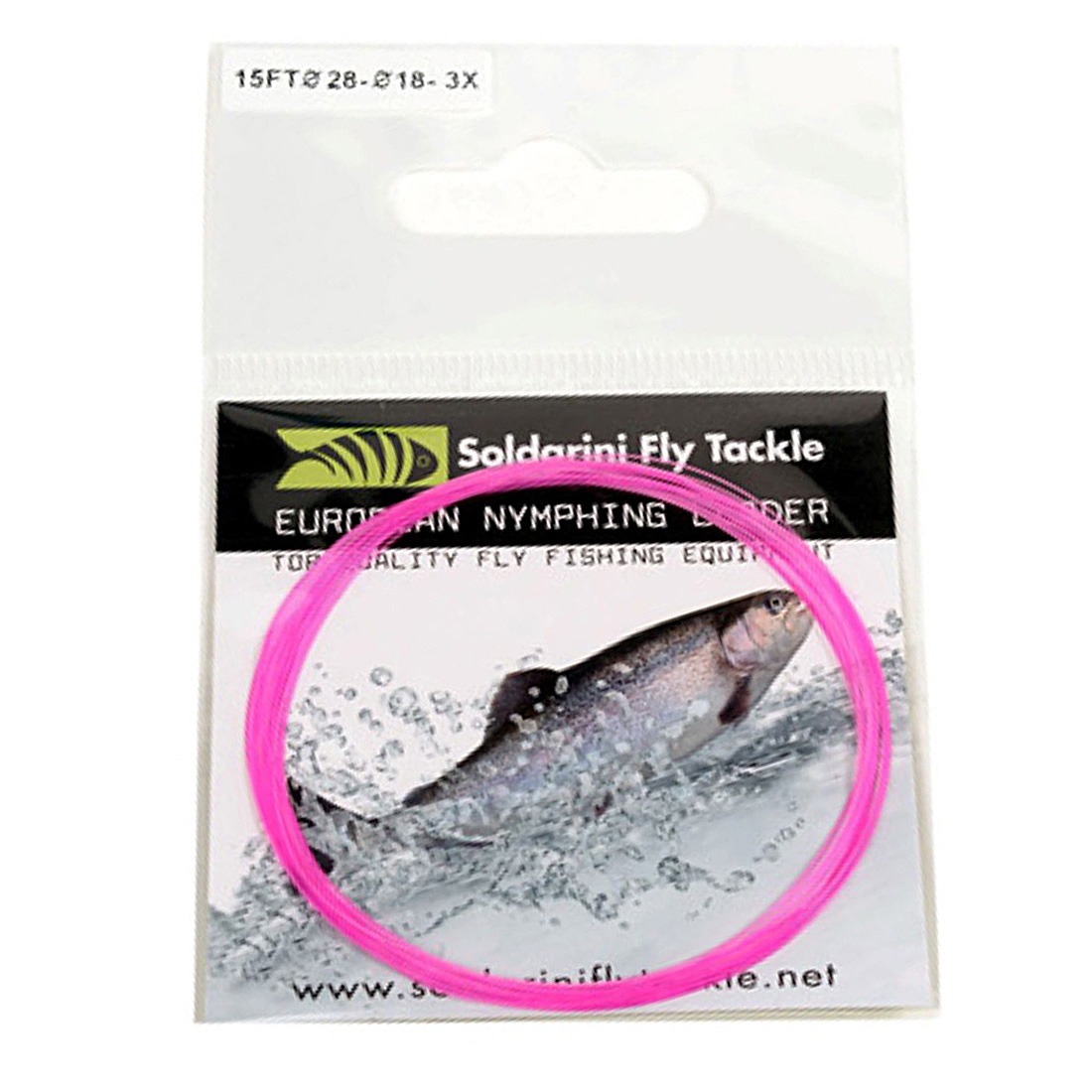 Soldarini Tapered Euronymph Leader thin 15 ft fluo pink | Nymph Leaders ...
