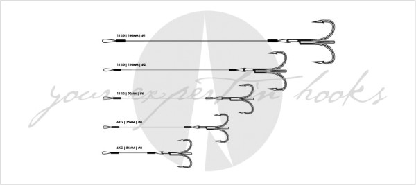 VMC 7554W 19 Wire Stinger Hook | Stingers and Rigs | Accessories | Spin Fishing | adh-fishing