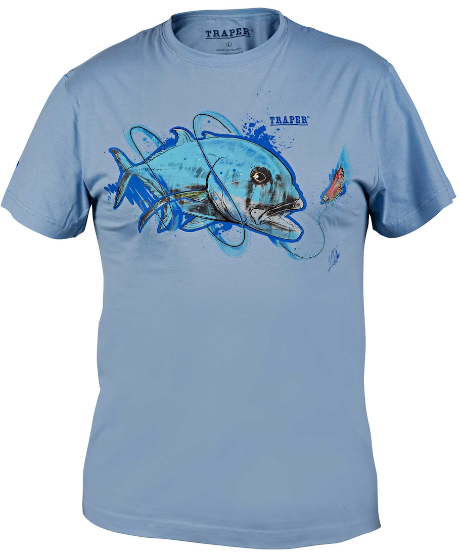 Traper Art T-Shirt Giant Travelly GT light blue | T-Shirts | Shirts and ...