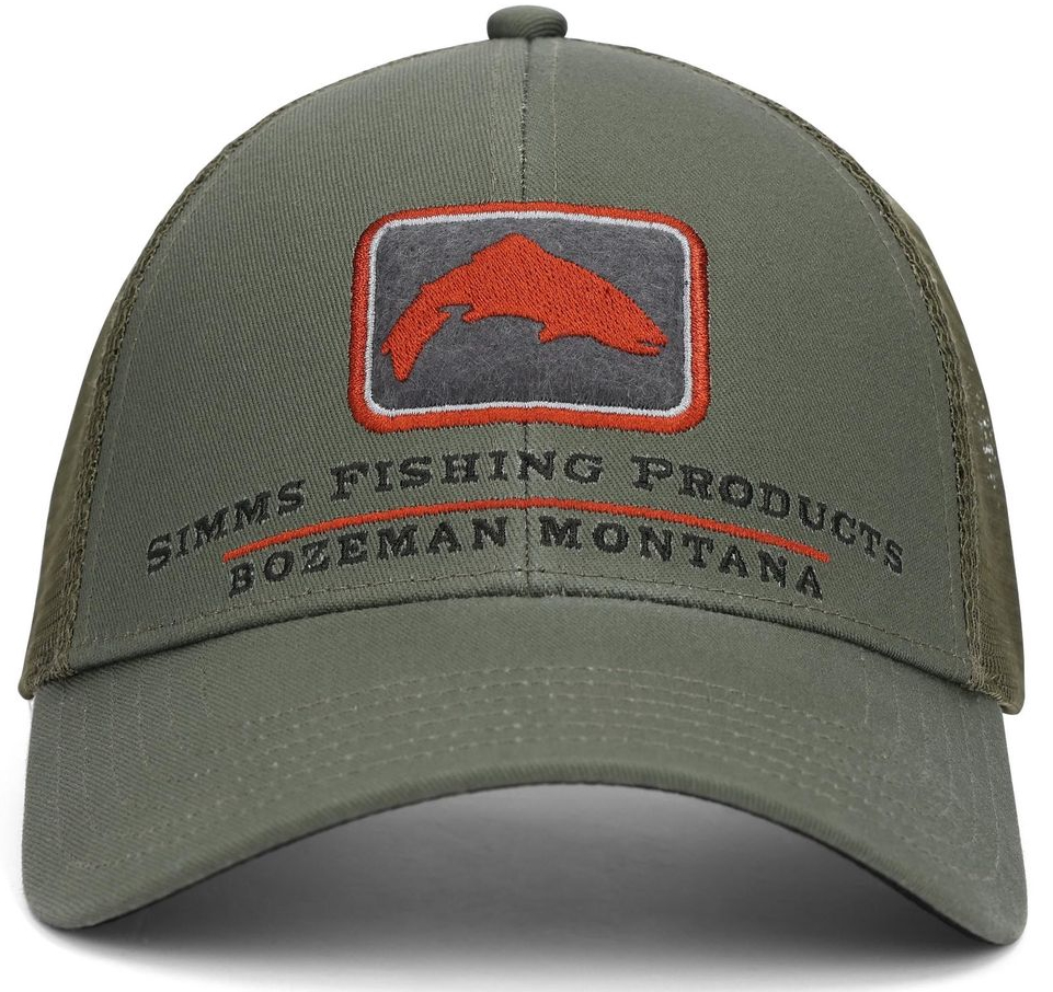 Simms Trout Icon Trucker Smokey Olive | Caps and Hats | Headwear ...